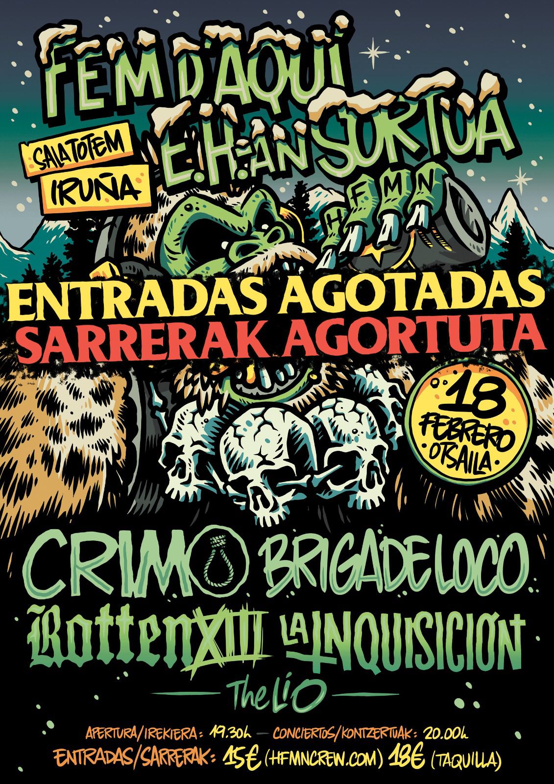 2022 – 18 DE FEBRERO // / CRIM + LA INQUISICIÓN + ROTTENXIII + BRIGADE ...